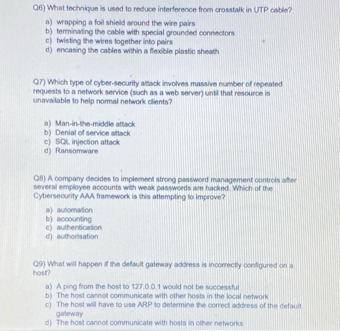 Solved Q6) What technique is used to reduce interference | Chegg.com