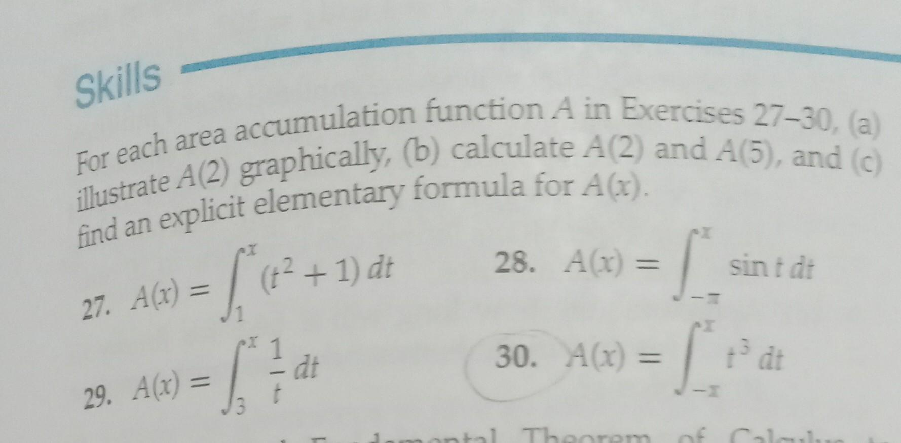 Solved For each area accumulation function A in Exercises | Chegg.com