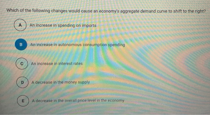 Solved Which of the following changes would cause an | Chegg.com