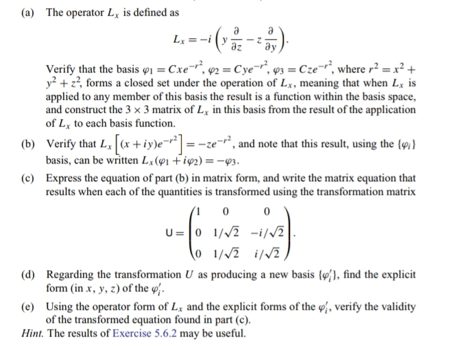 Solved (a) ﻿The operator Lx ﻿is defined | Chegg.com