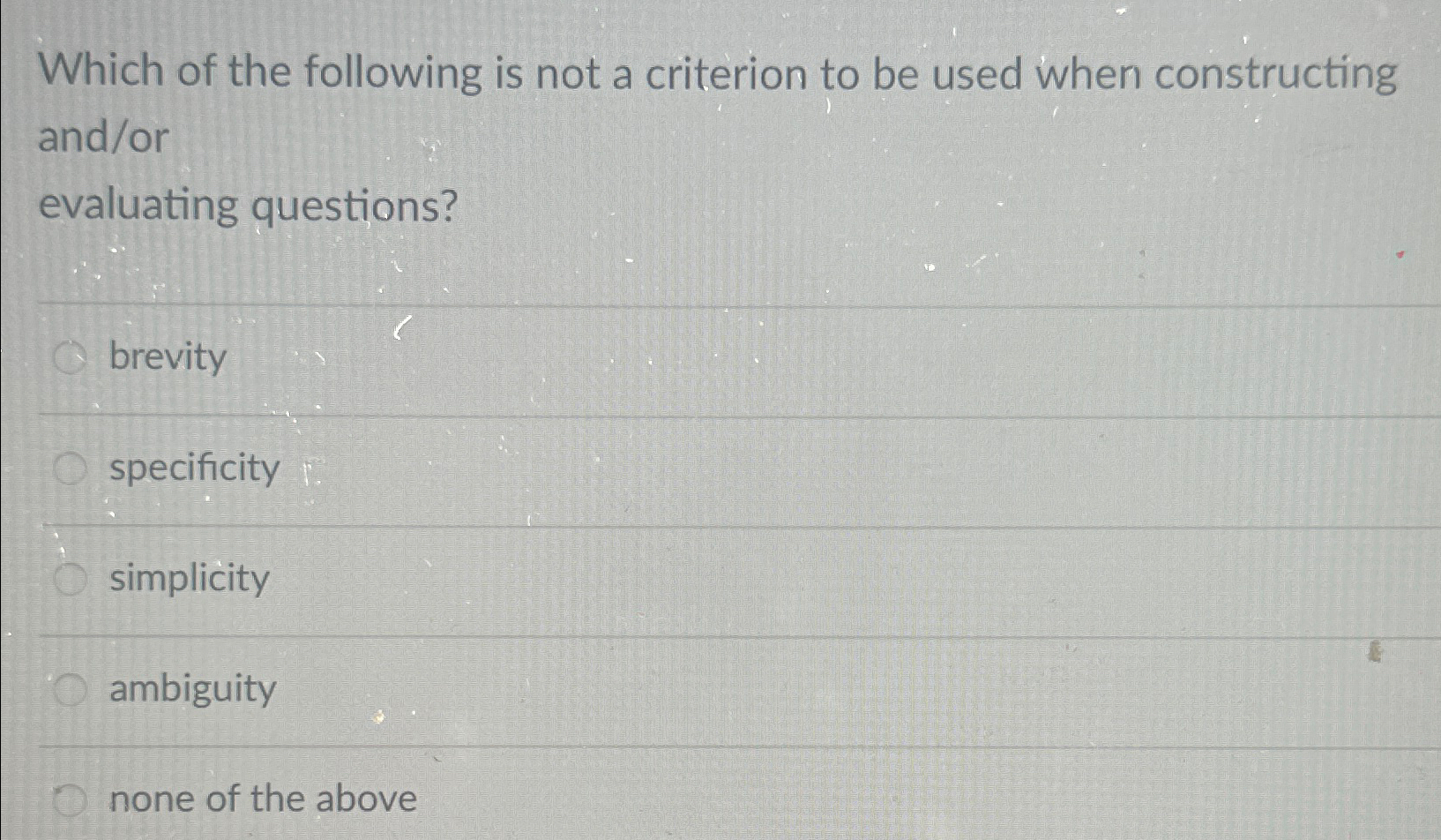 Solved Which of the following is not a criterion to be used | Chegg.com