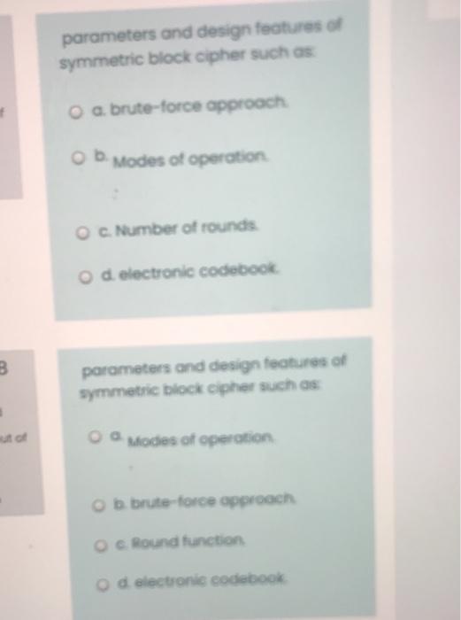 Solved parameters and design features of symmetric block | Chegg.com