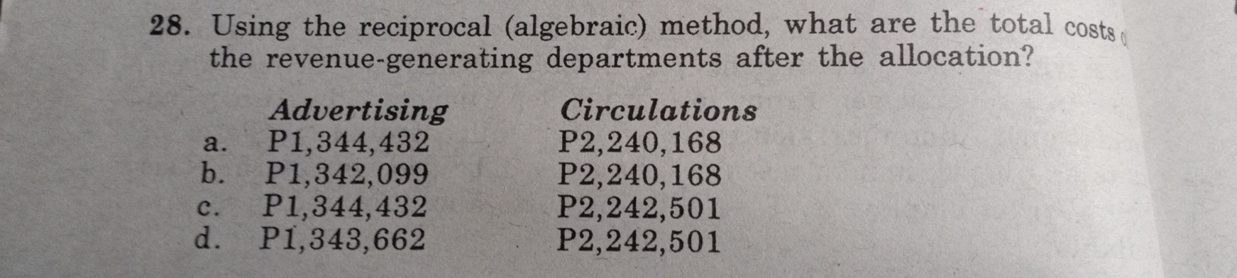 Using the reciprocal (algebraic) ﻿method, what are | Chegg.com