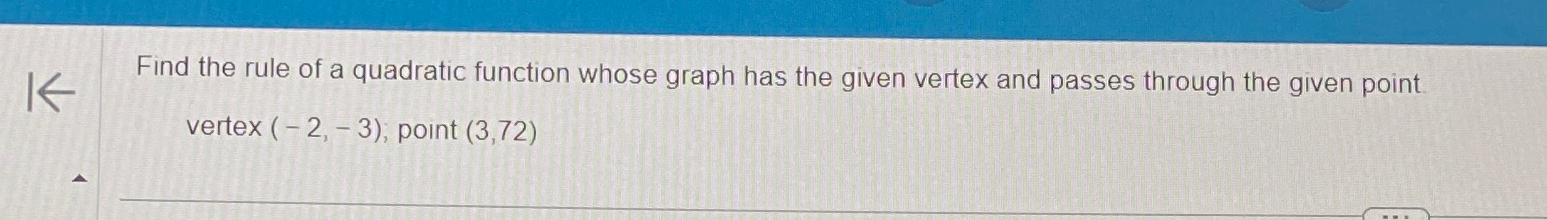 Solved Find the rule of a quadratic function whose graph has | Chegg.com