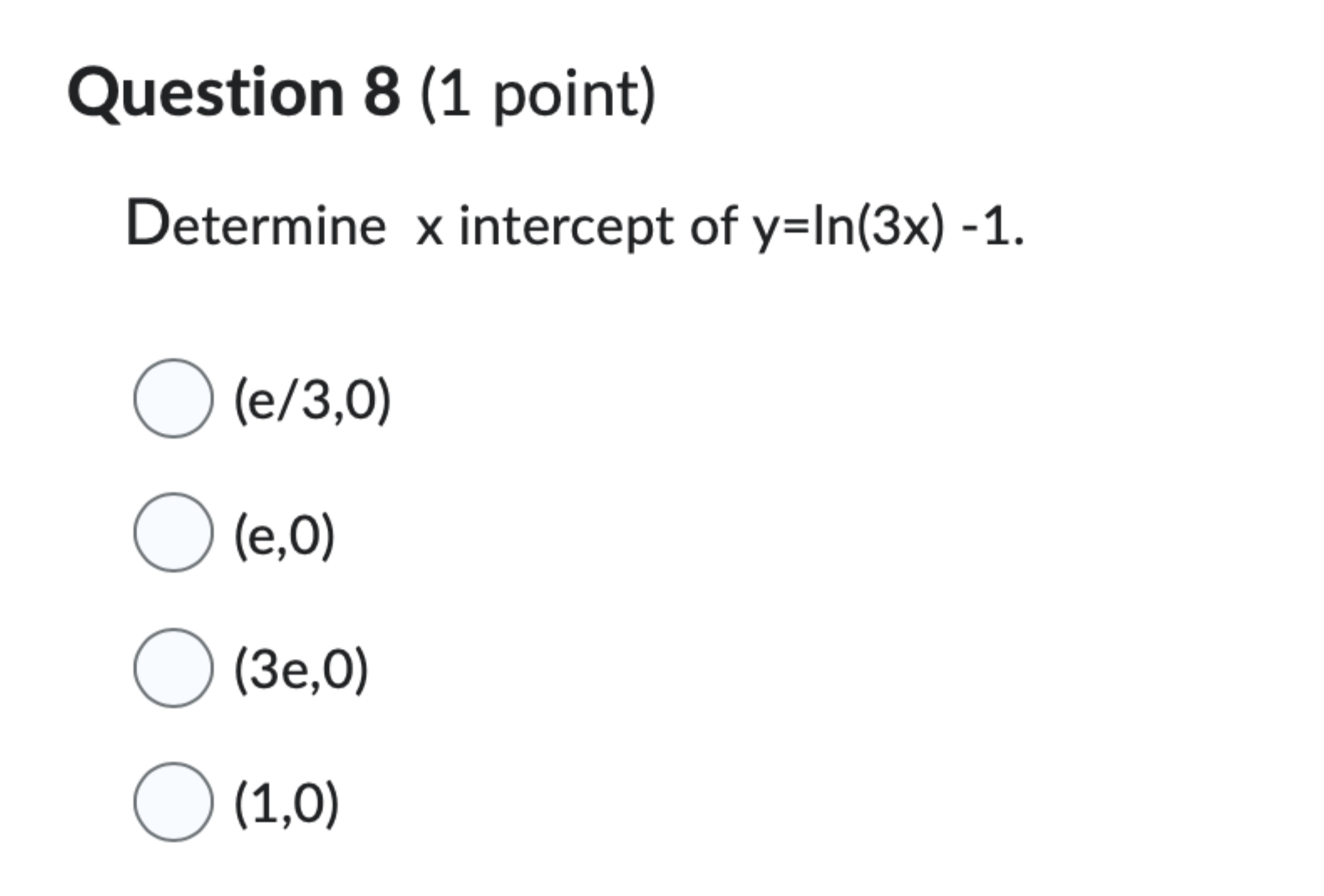 Solved Question 8 (1 ﻿point)Determine x ﻿intercept of | Chegg.com