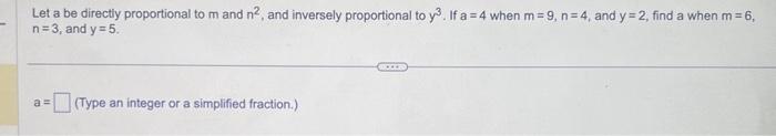 Solved Let a be directly proportional to m and n2, and | Chegg.com