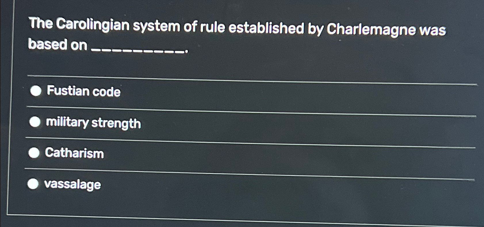 Solved The Carolingian system of rule established by | Chegg.com