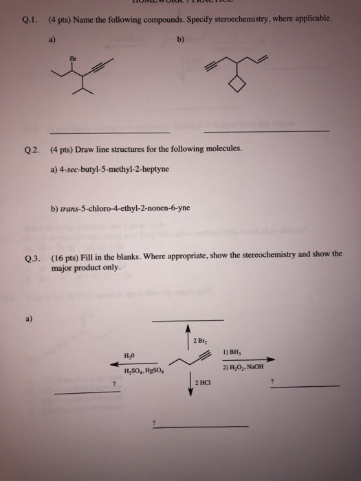 Solved Q.1. (4 pts) Name the following compounds. Specify | Chegg.com
