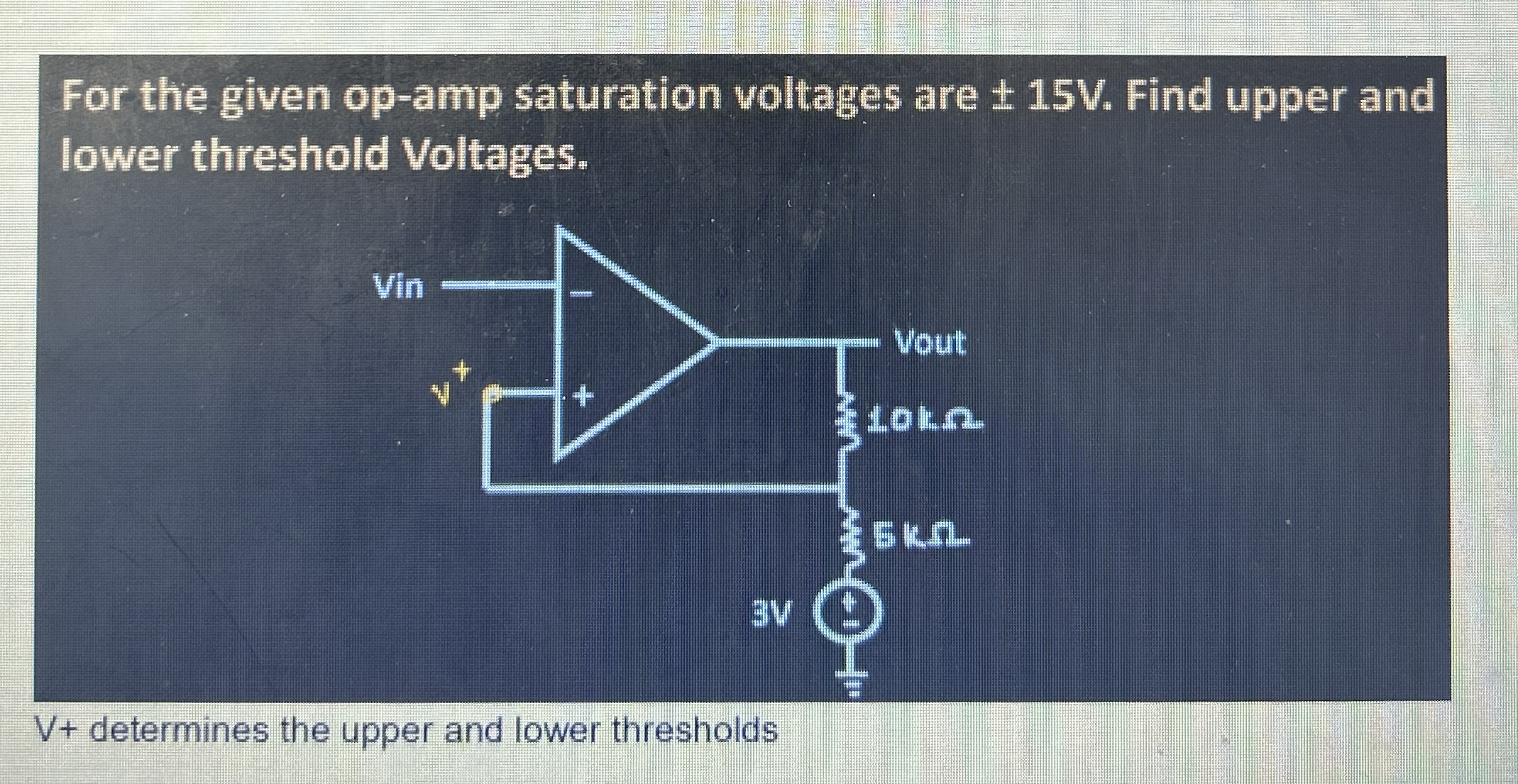 Solved For the given op-amp saturation voltages are +-15V. | Chegg.com