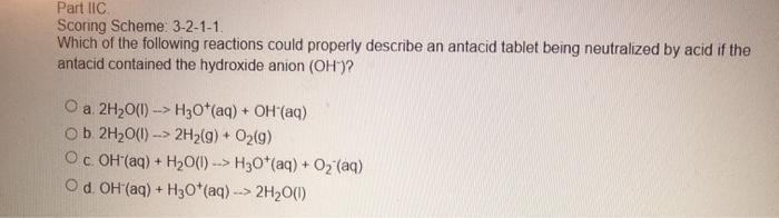 Solved Part IIC Scoring Scheme: 3-2-1-1 Which of the | Chegg.com