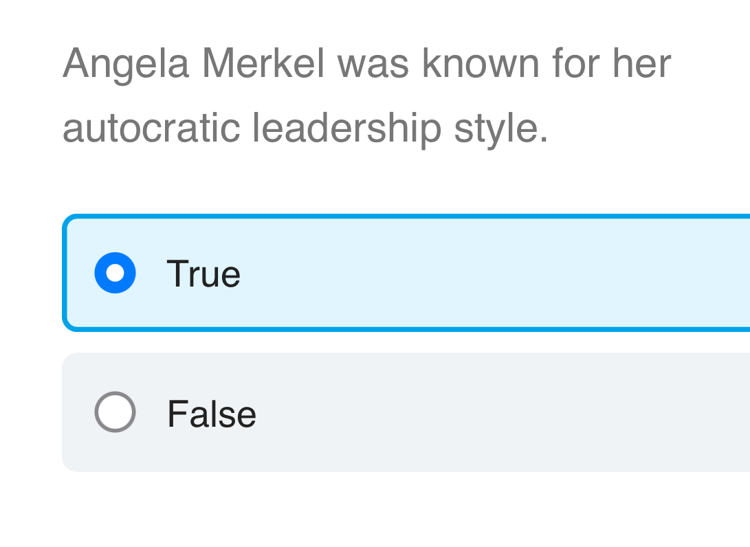 Solved Angela Merkel was known for her autocratic leadership | Chegg.com