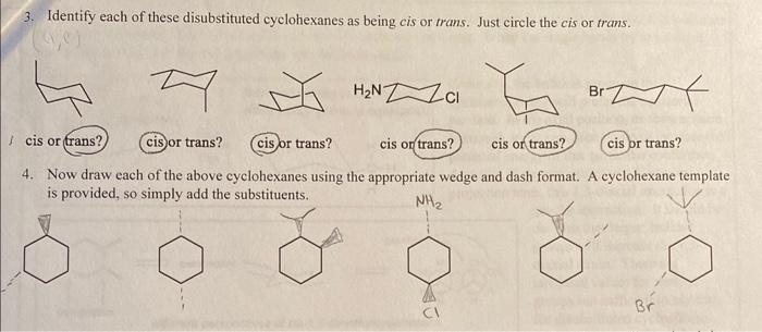 Solved 3. Identify each of these disubstituted cyclohexanes | Chegg.com