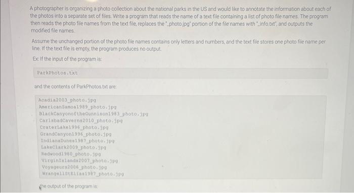 Solved A photographer is organizing a photo collection about | Chegg.com