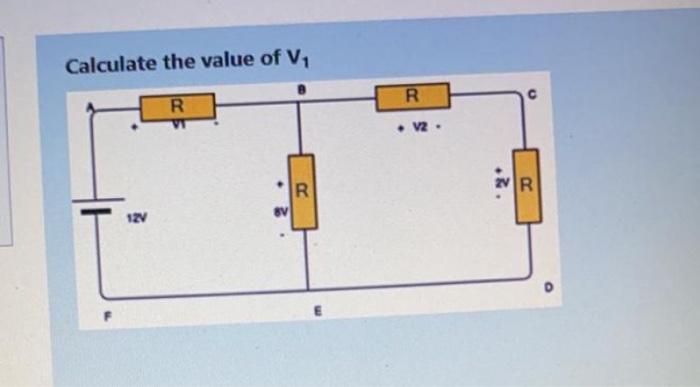Solved Calculate the value of V, R R • V2 - R NR 12 | Chegg.com