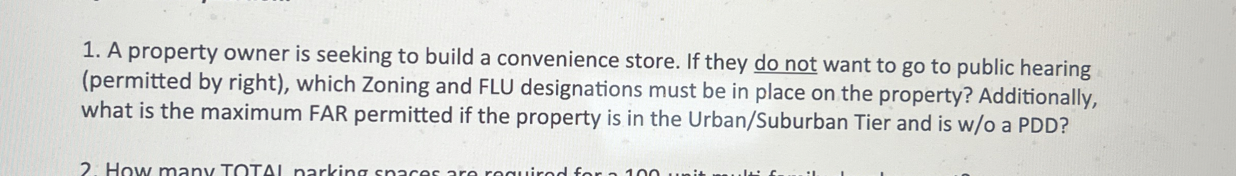 Solved A property owner is seeking to build a convenience | Chegg.com
