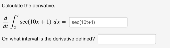 Solved Calculate the derivative. dľ sec(10x + 1) dx = dt J5 | Chegg.com