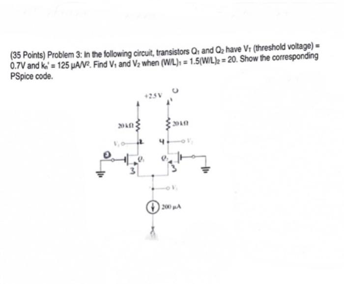 Solved (35 Points) Problem 3: in the following circuit, | Chegg.com