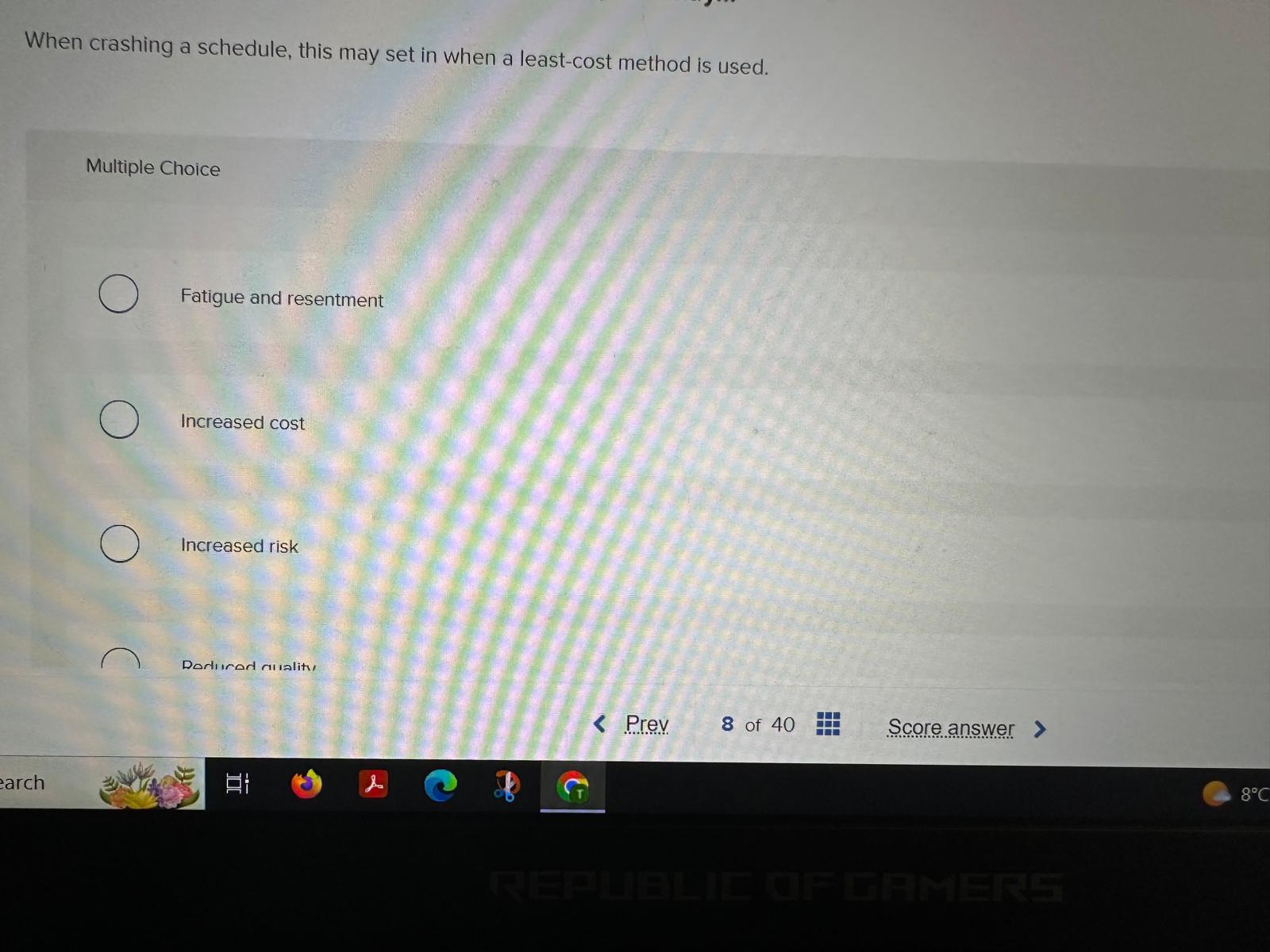 Solved When crashing a schedule, this may set in when a | Chegg.com