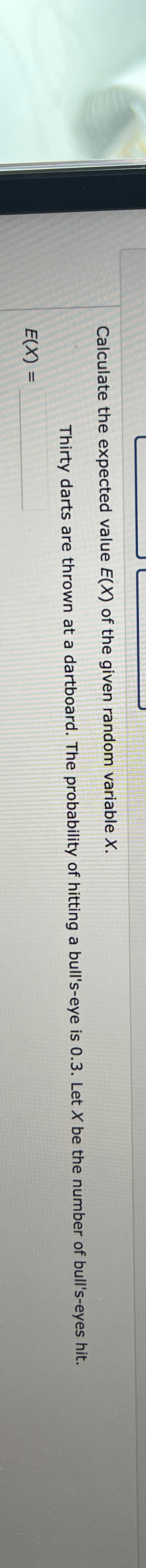 Solved Calculate the expected value E(x) ﻿of the given | Chegg.com