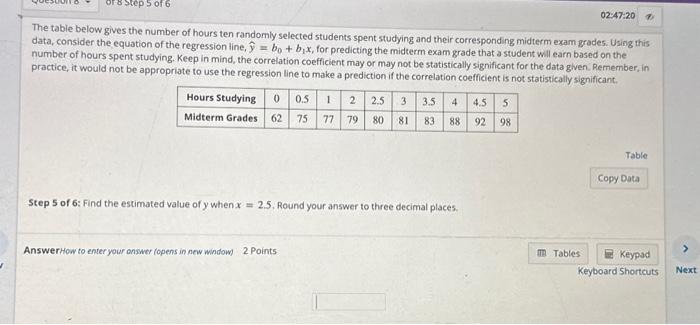 Solved \r\nThe table below gives the number of hours ten | Chegg.com