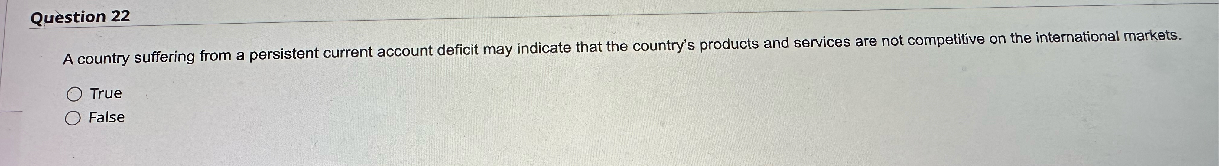 Solved Question 22A country suffering from a persistent | Chegg.com