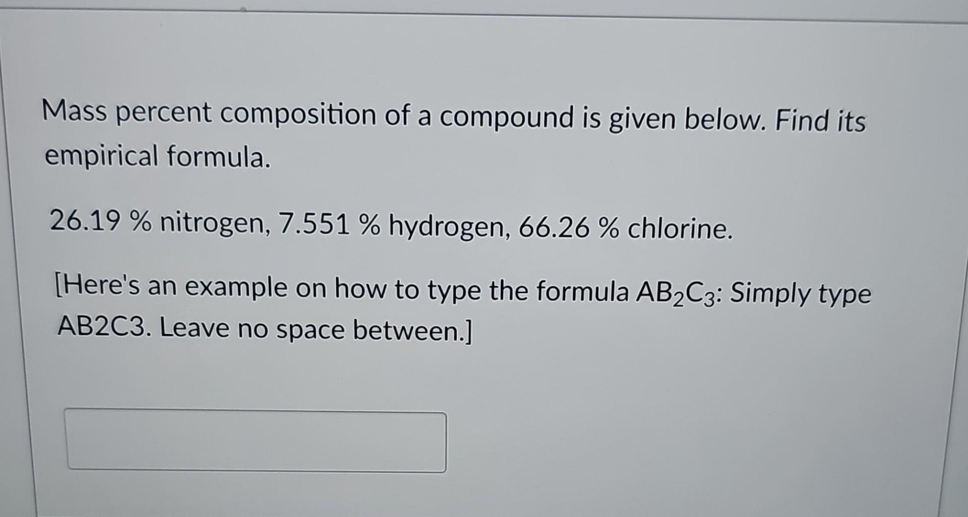 Solved Mass percent composition of a compound is given | Chegg.com