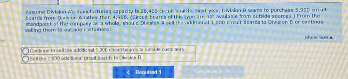 Solved Calculate the net operating incomes eamed by Division | Chegg.com