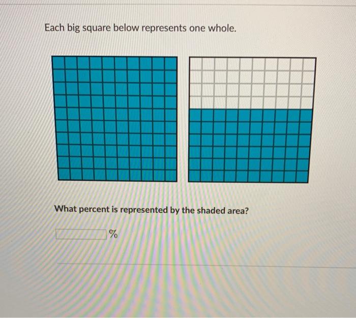 Solved Each big square below represents one whole. What | Chegg.com