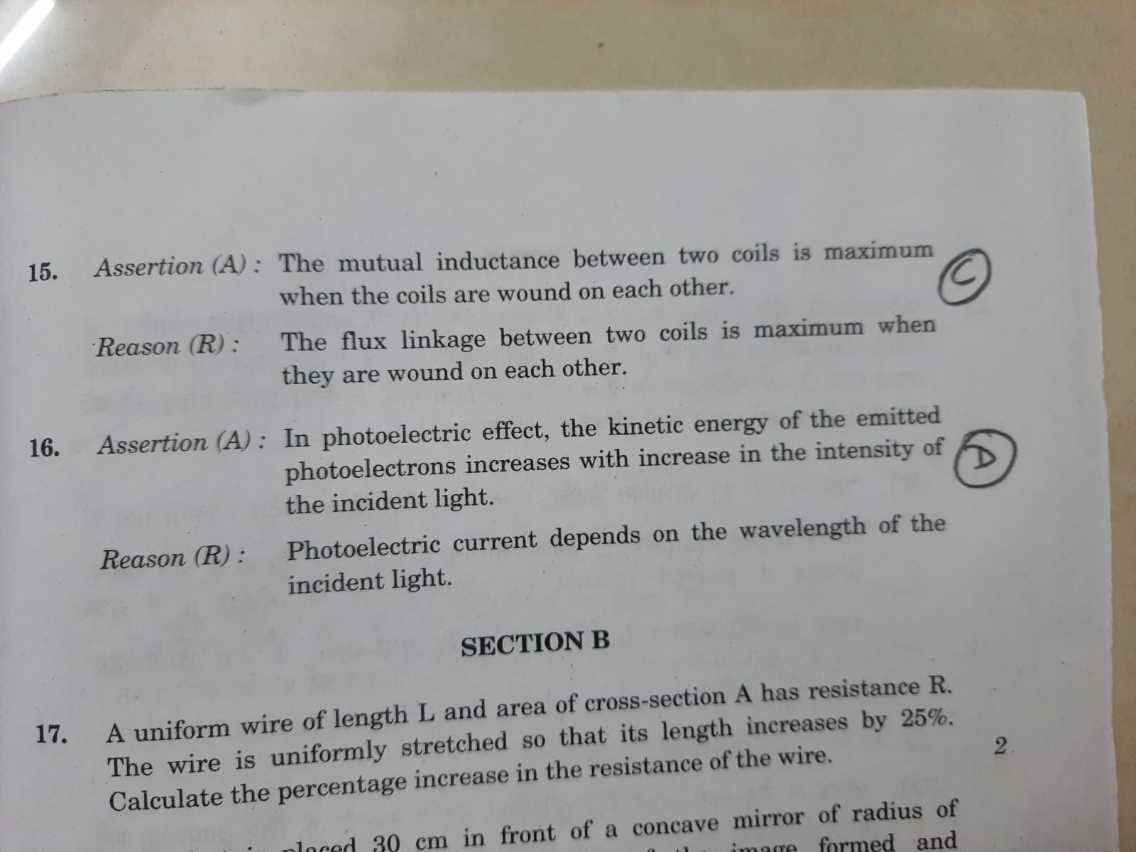 Solved Assertion (A): The mutual inductance between two | Chegg.com