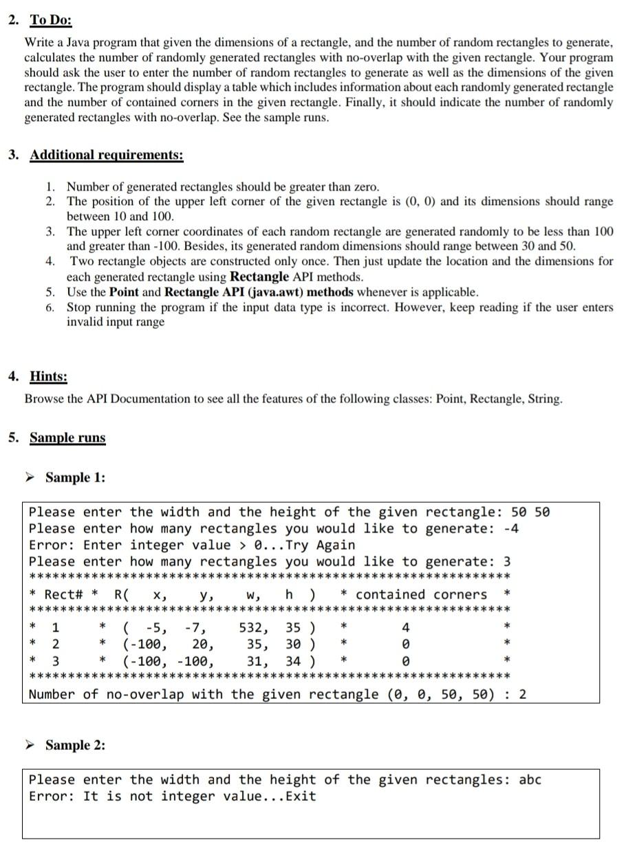 Solved The purpose of this assignment is to practice Java | Chegg.com