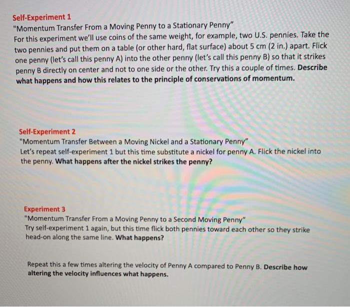 Solved Self-Experiment 1 "Momentum Transfer From a Moving | Chegg.com