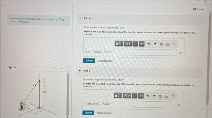 Solved The man pulls on the rope with a force of F12 Nas | Chegg.com