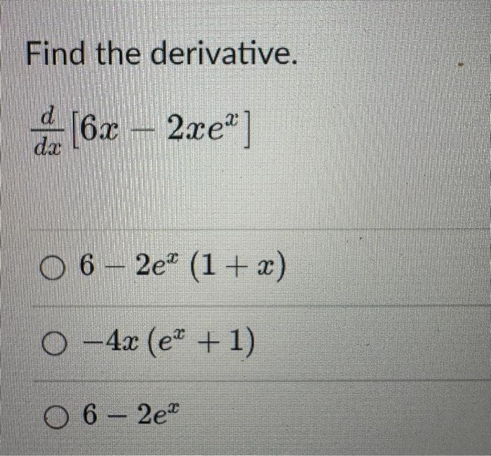 Solved Find the derivative. | Chegg.com