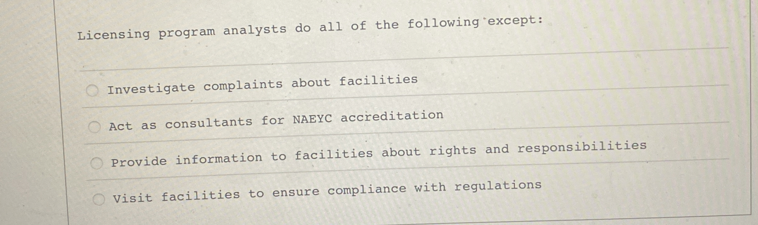 Solved Licensing program analysts do all of the following | Chegg.com