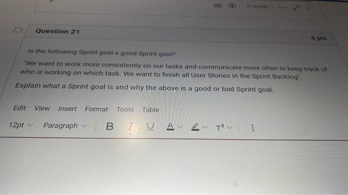 Solved Is the following Sprint goal a good Sprint goal? "We | Chegg.com
