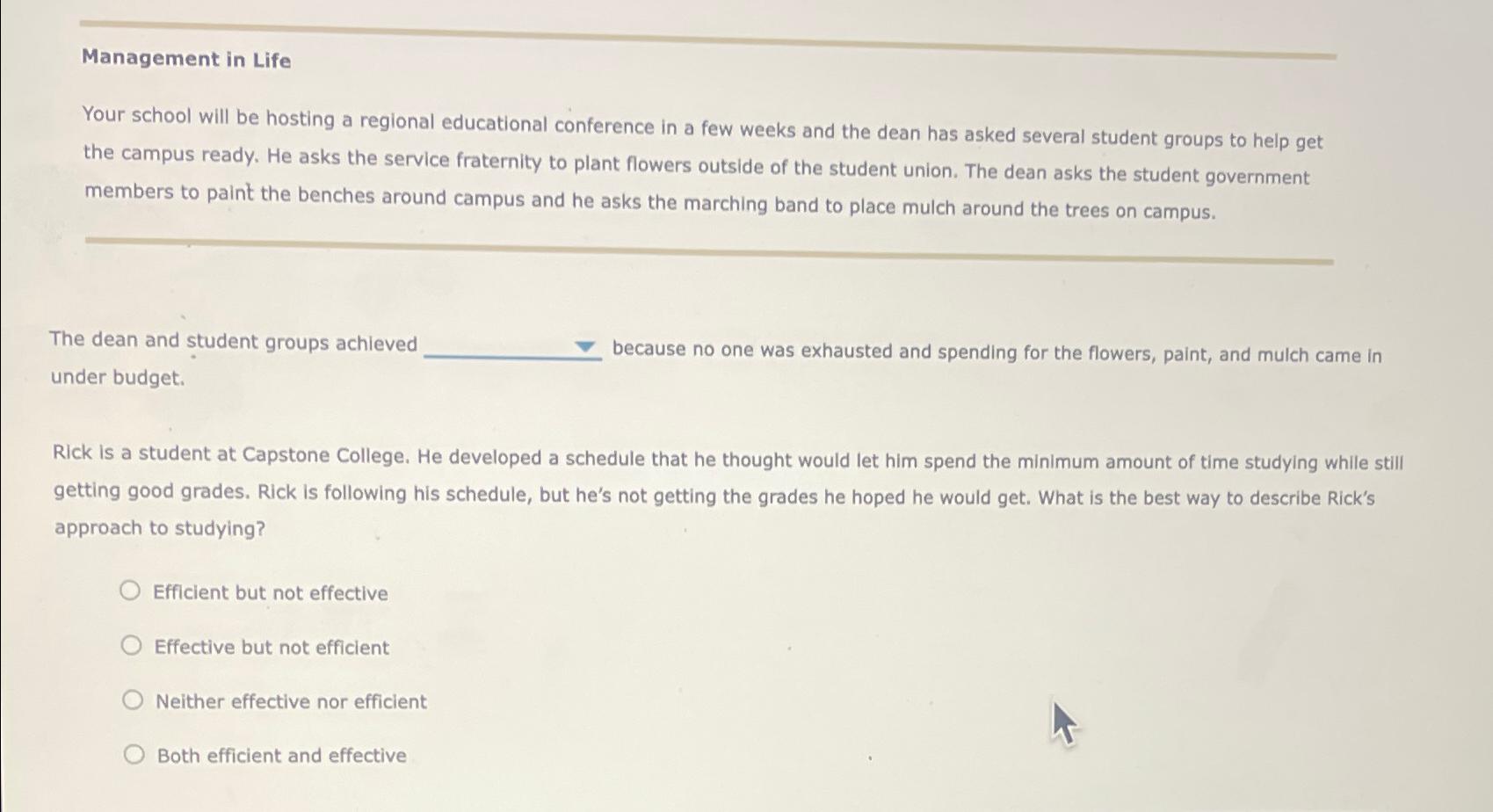 Solved Management in LifeYour school will be hosting a | Chegg.com