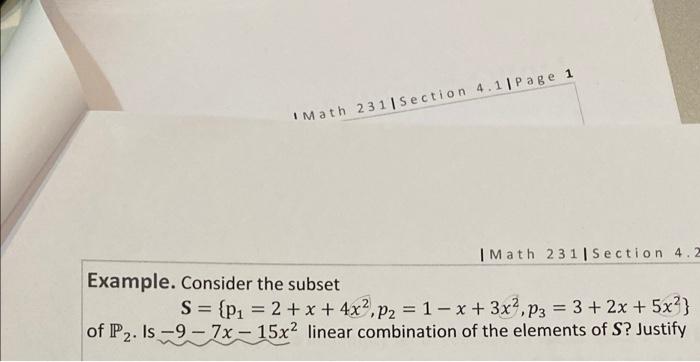 Solved Math 231 Section 4.11 Page 1 1 Math 231 Section 4.2 | Chegg.com
