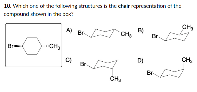 Solved Which one of the following structures is the chair | Chegg.com