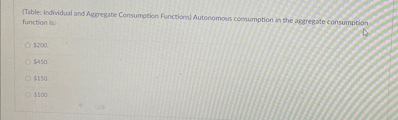 Solved (Table: Individual and Aggregate Consumption | Chegg.com