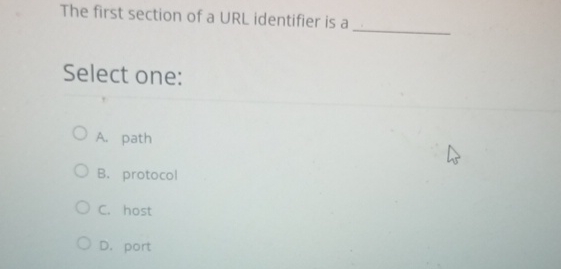 Solved The first section of a URL identifier is aSelect | Chegg.com