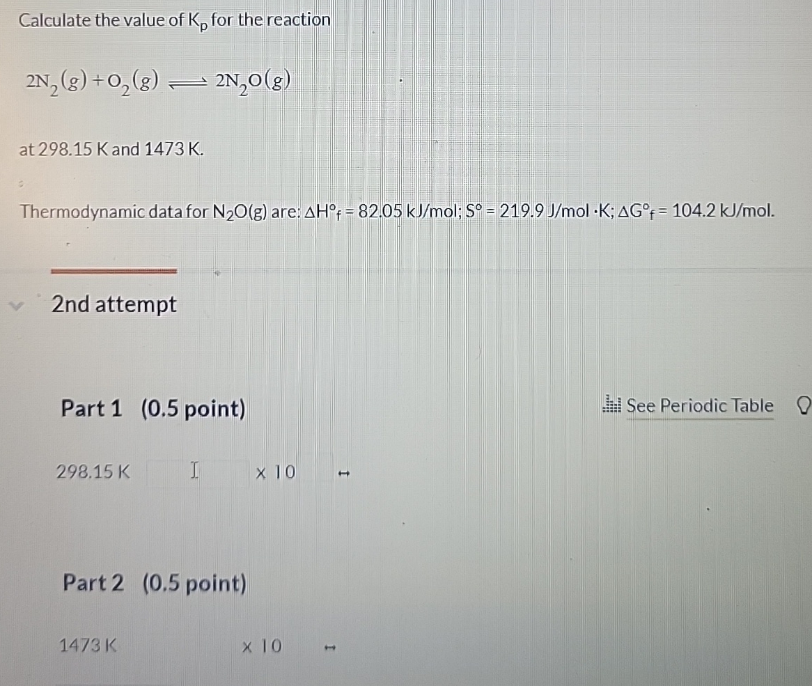 Solved Calculate the value of Kp ﻿for the | Chegg.com