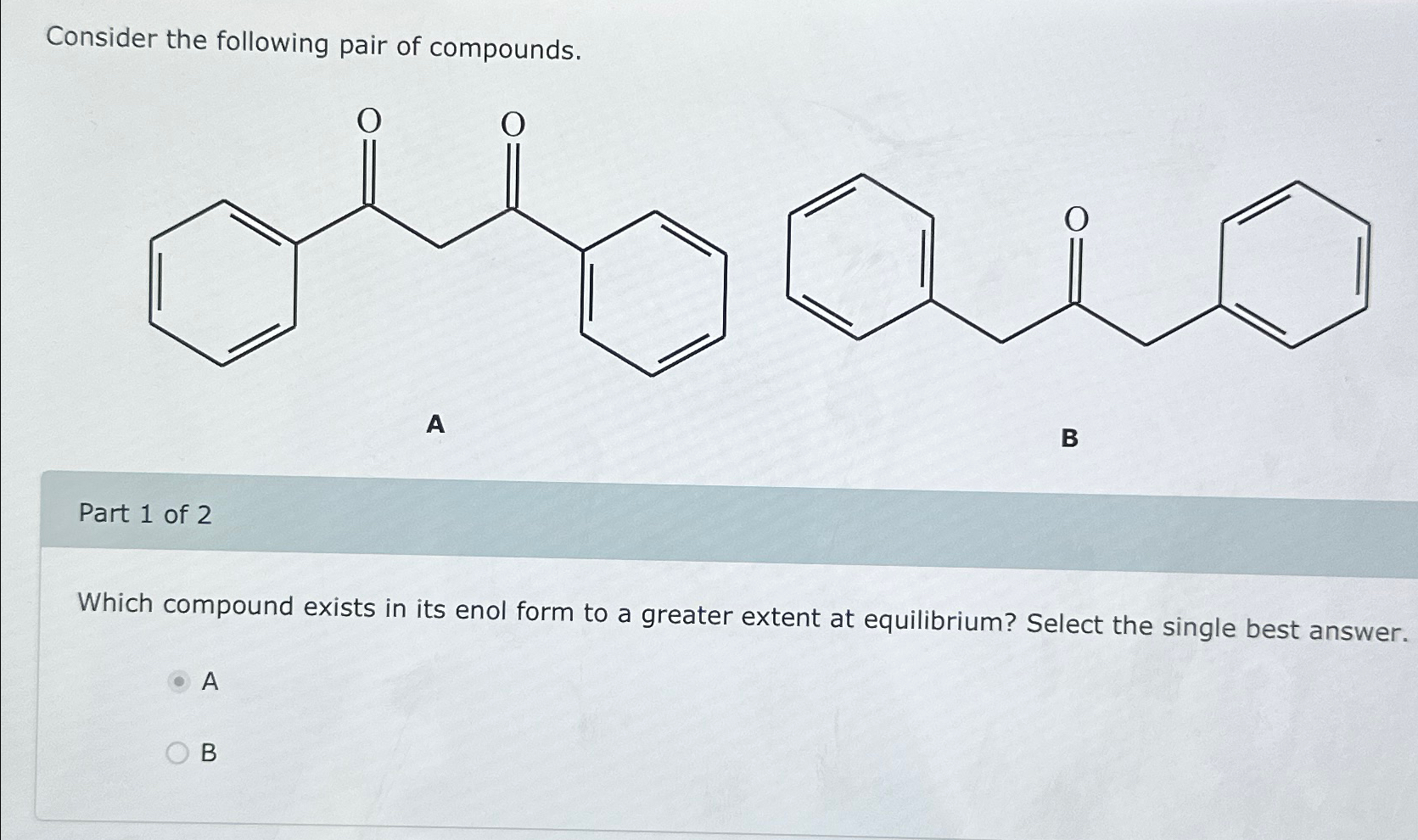 Solved Consider the following pair of compounds.ABPart 1 ﻿of | Chegg.com