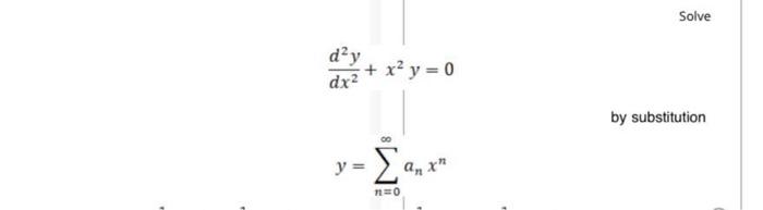 Solved Solve day *+xy%3D0 dx2 リー by substitution y%3D 2 1:30 | Chegg.com