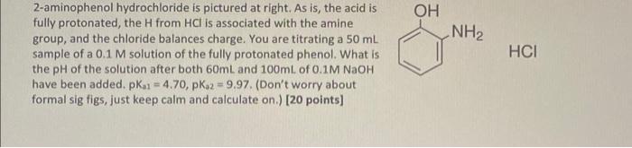 Solved OH NH2 2-aminophenol hydrochloride is pictured at | Chegg.com