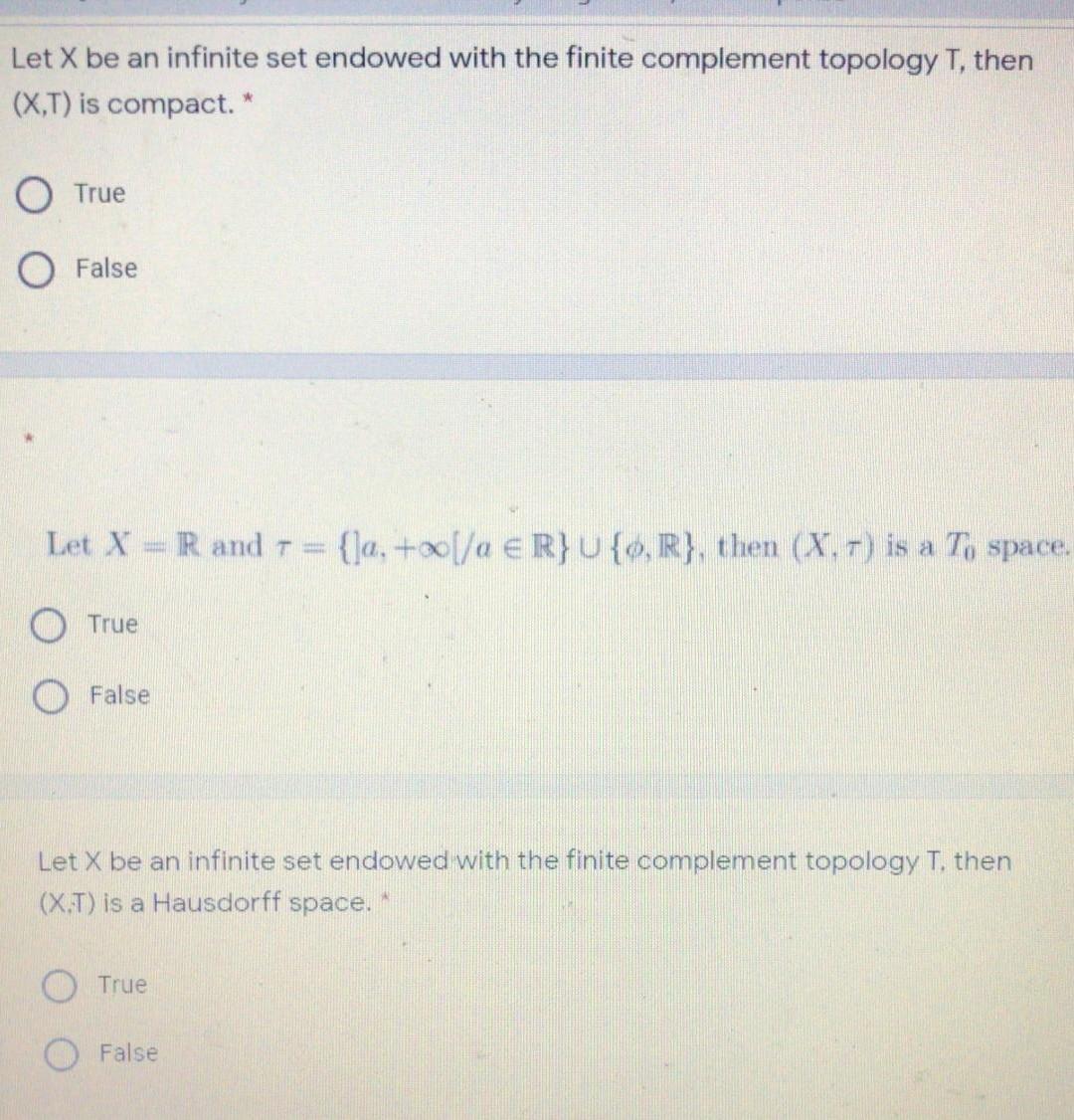 Solved Let X be an infinite set endowed with the finite | Chegg.com