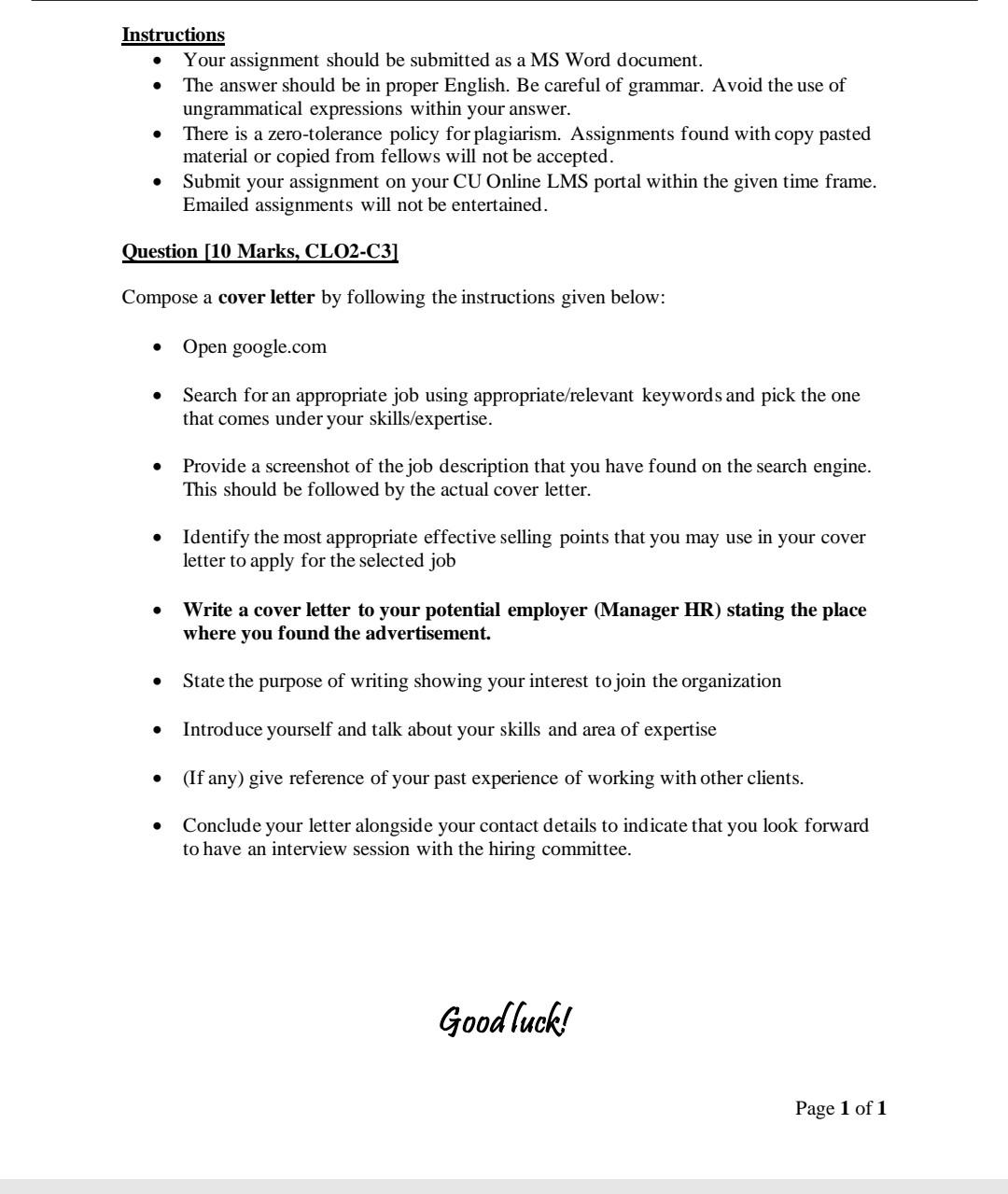 Solved Instructions Your assignment should be submitted as a | Chegg.com