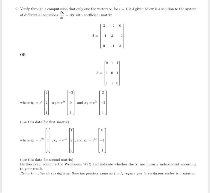 Solved Verify through a computation that only one the | Chegg.com