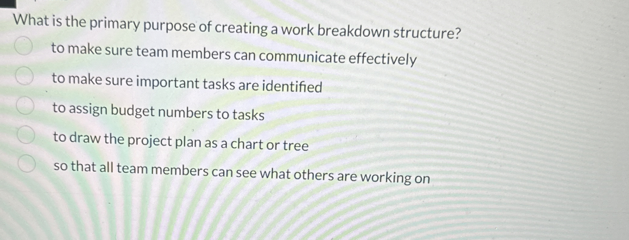 Solved What is the primary purpose of creating a work | Chegg.com