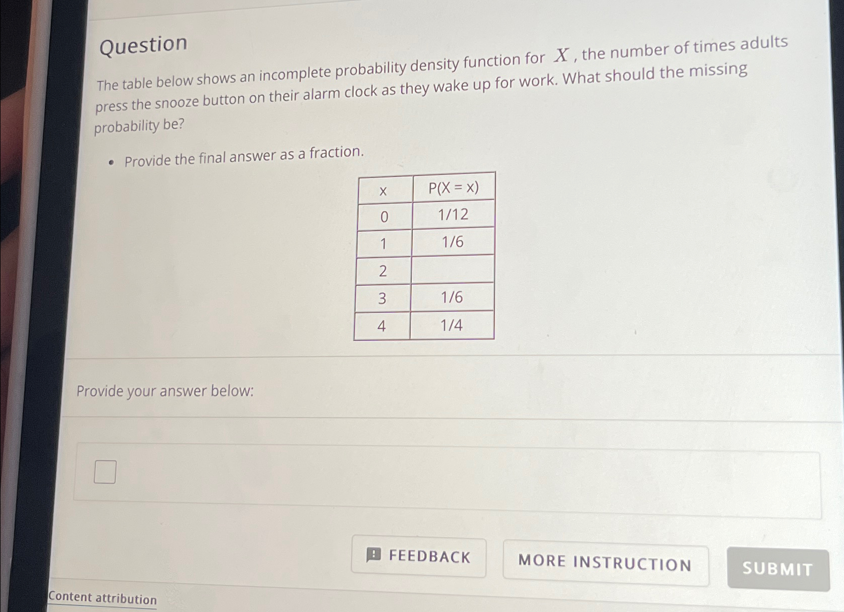 Solved QuestionThe table below shows an incomplete | Chegg.com