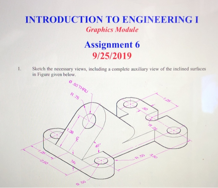 Solved sketch the necessary views, including a complete | Chegg.com